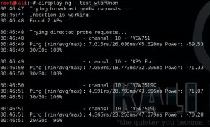 Wifi adapter packet injection test